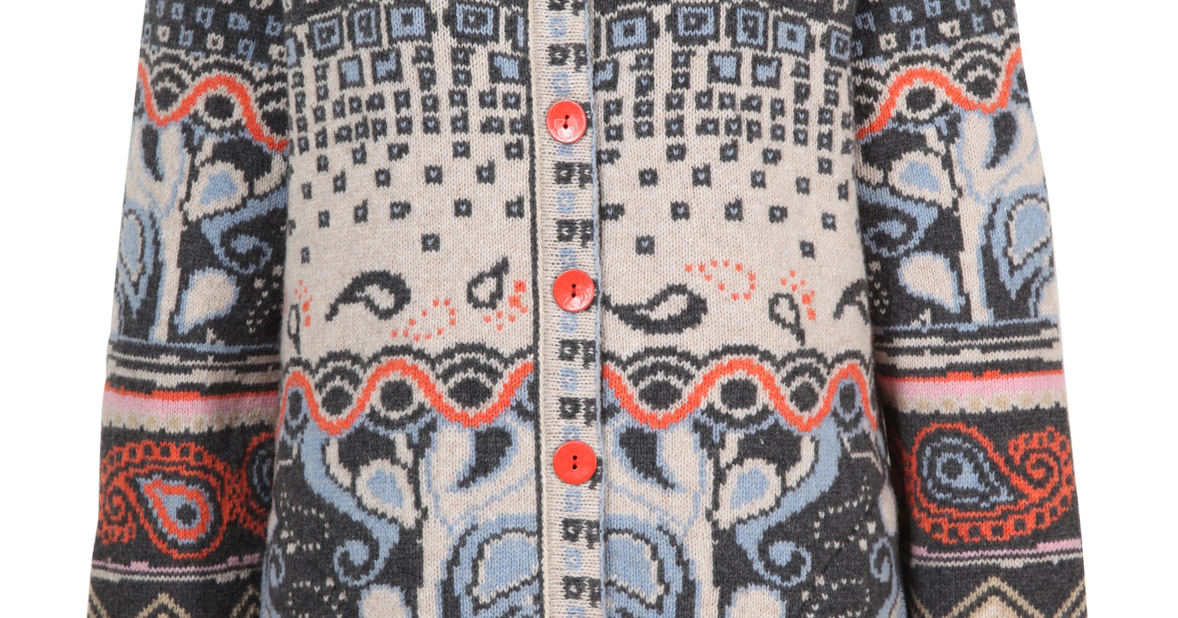 Jacket, Geometric Pattern - Dark Grey - Outerwear - Ivko Woman