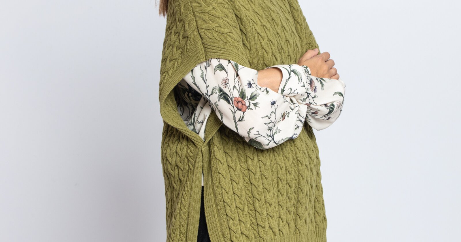 Pulover bez rukava, Strukturni Motiv - Zelena - Dzemperi - Ivko Woman