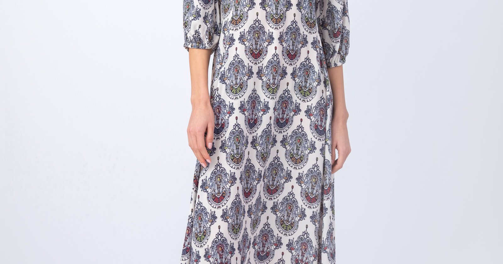 Haljina od Viskoze, Retro Motiv - Prljavo bela - Haljine i suknje ...