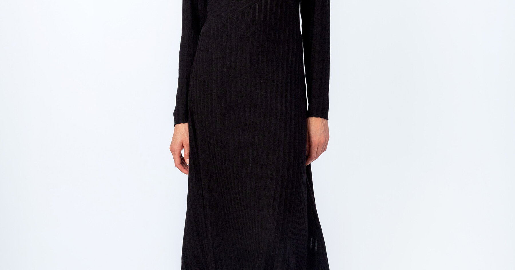 Asymmetric Dress - Black - Dresses and skirts - Ivko Woman
