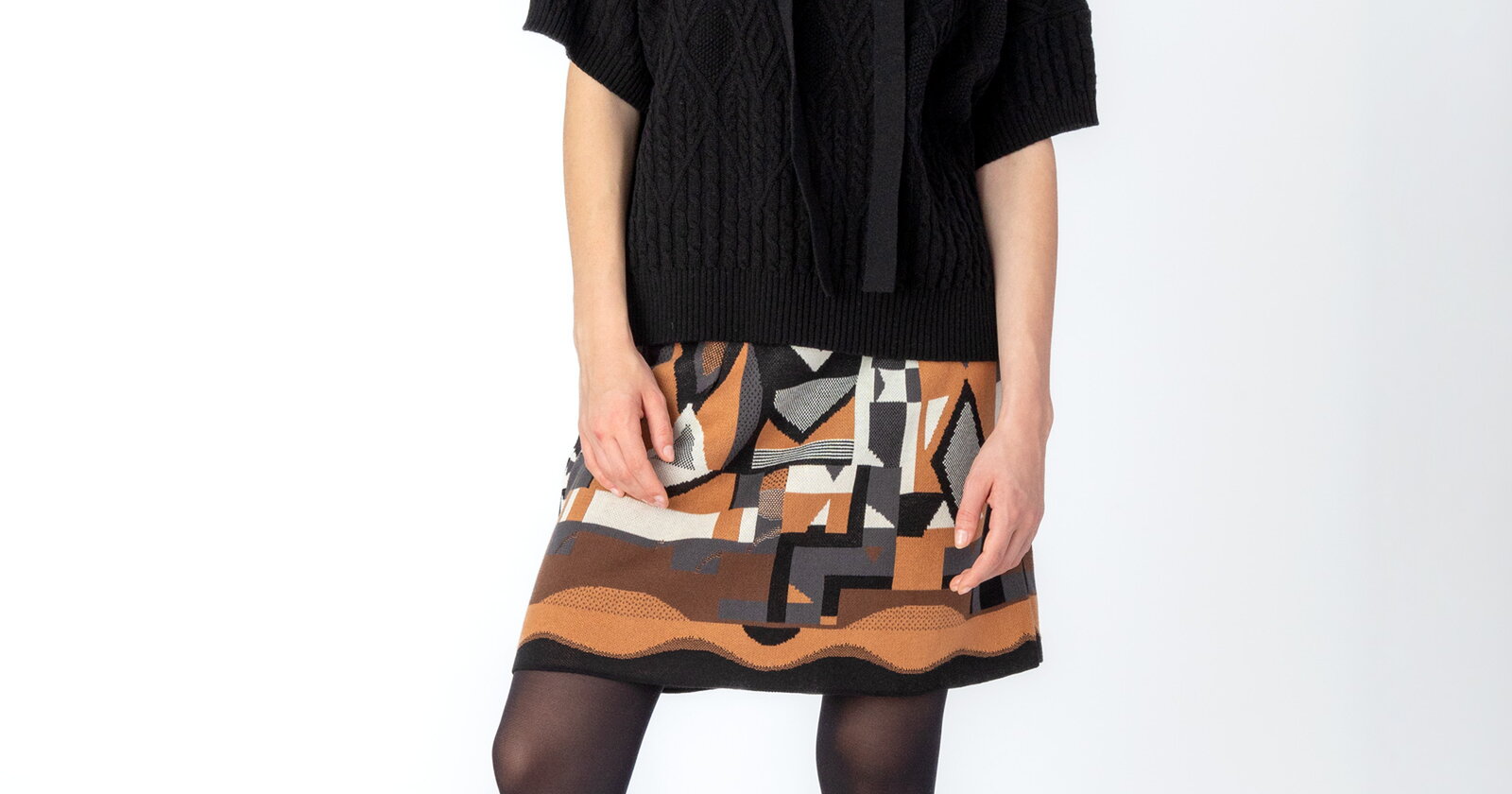 Mini Skirt, Abstract Pattern - WhiteCoffee - Dresses and skirts - Ivko ...