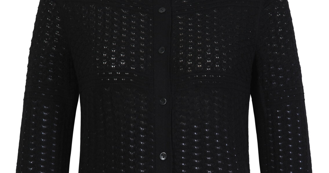 Cardigan, Structure Pattern - Black - Cardigans - Ivko Woman