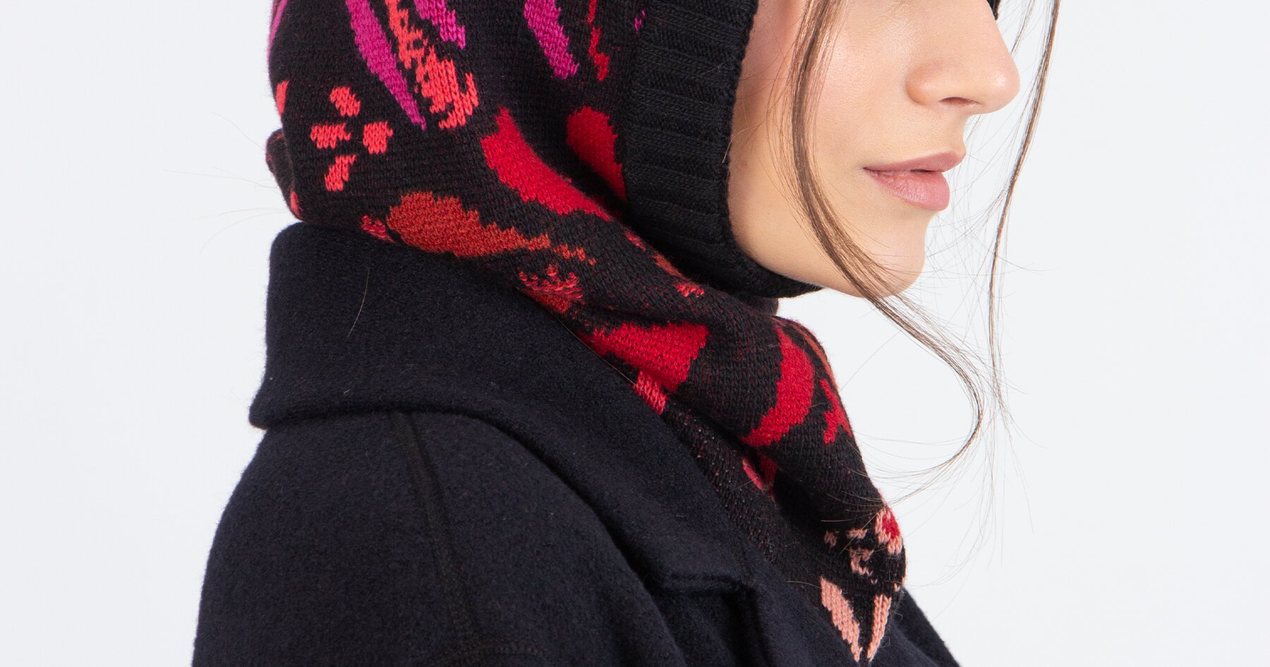 Balaclava, Plantopia Pattern - chocolate black - Caps - Ivko Woman